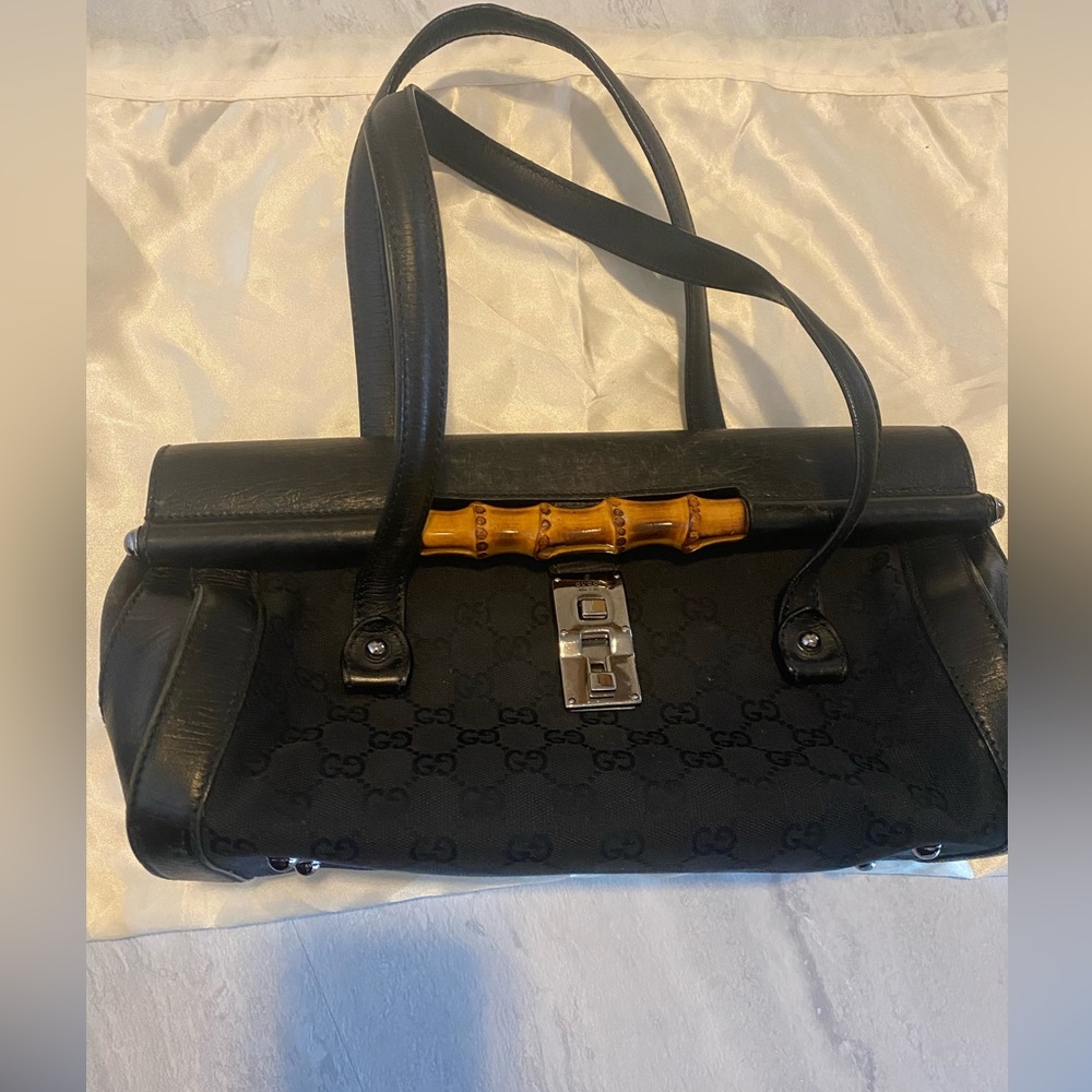 Genuine Vintage Gucci Bullet Bag With Bamboo Handle - Gem